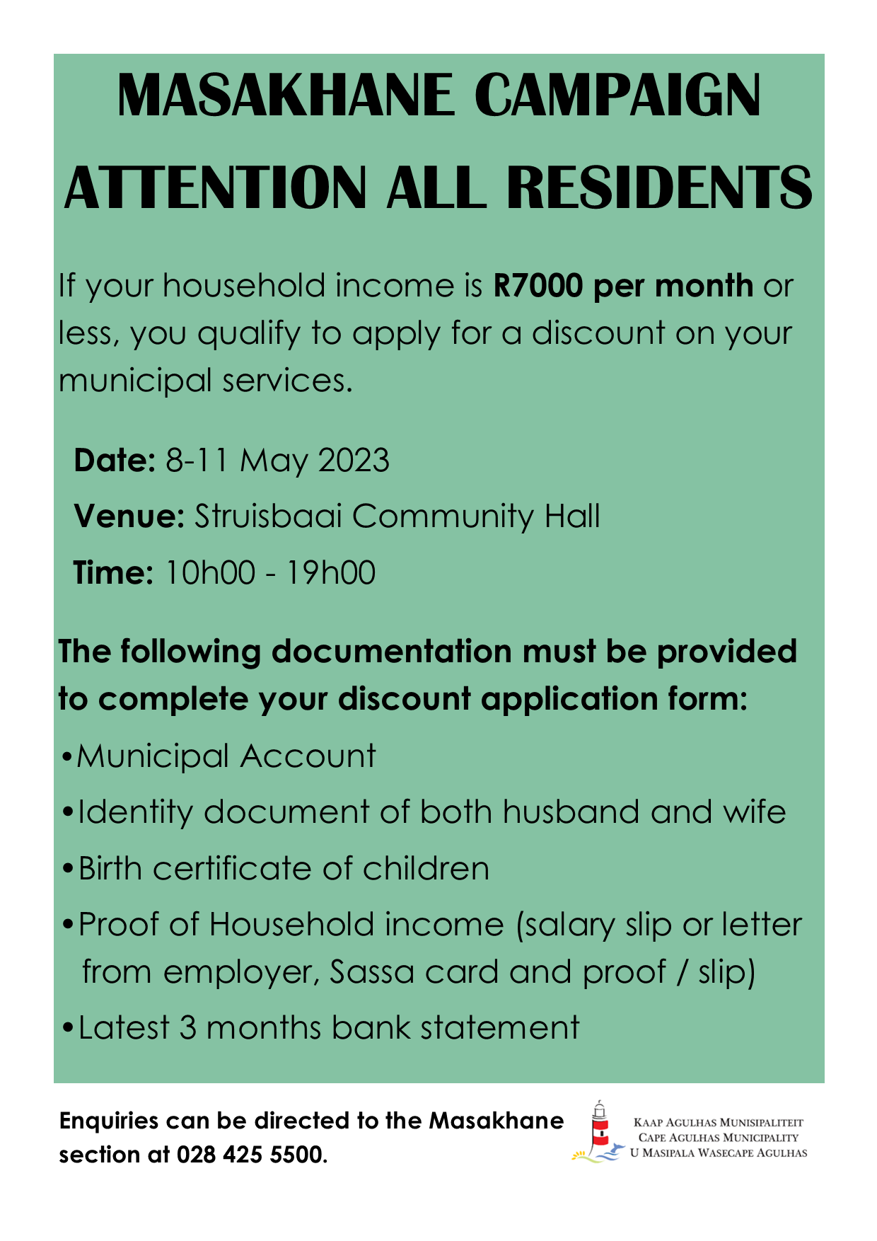 Masakhane Veldtog Struisbaai / Masakhane Campaign Struisbaai - Cape Agulhas